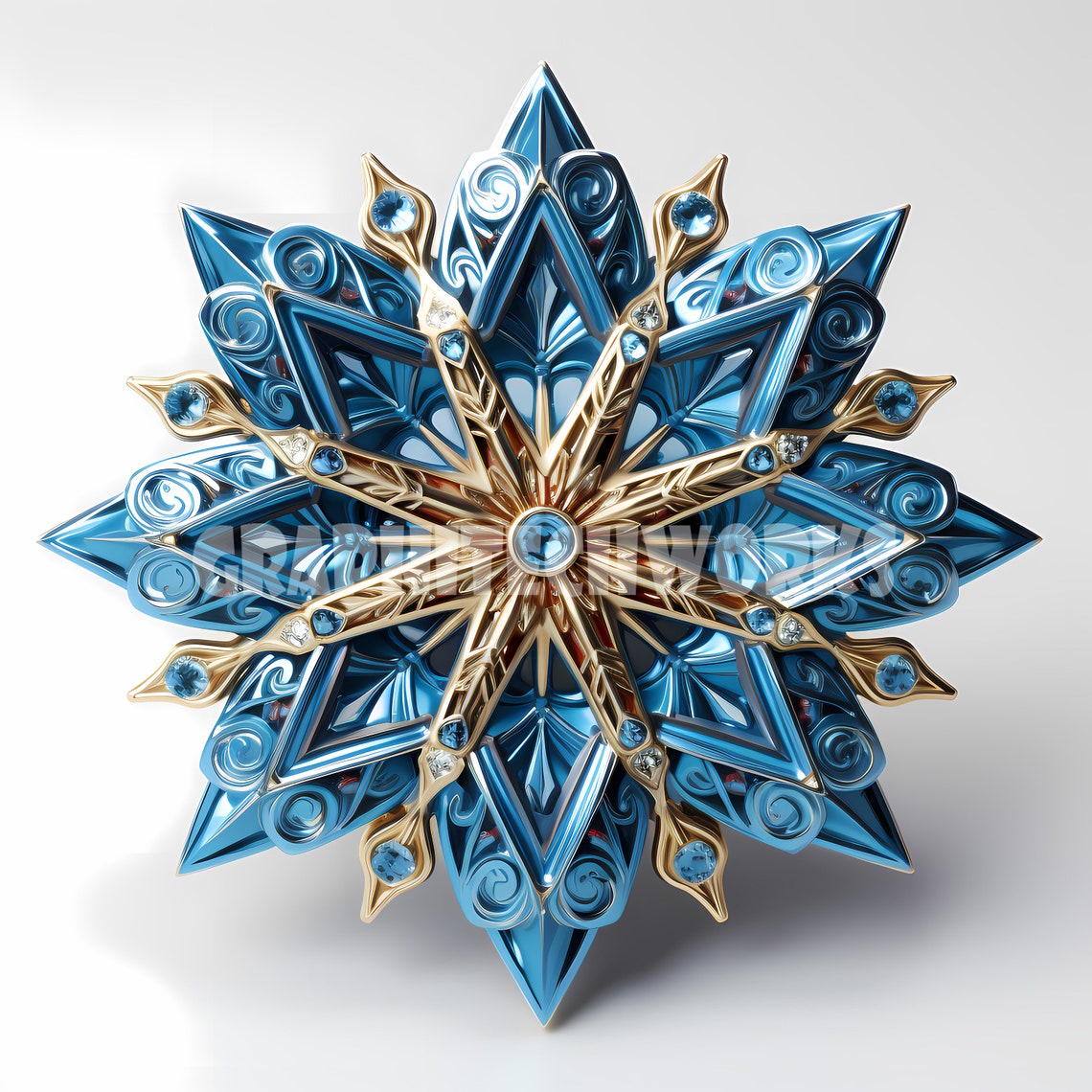 Snowflake 3D Clipart 12 Unique High Quality Jpgs Digital - Etsy