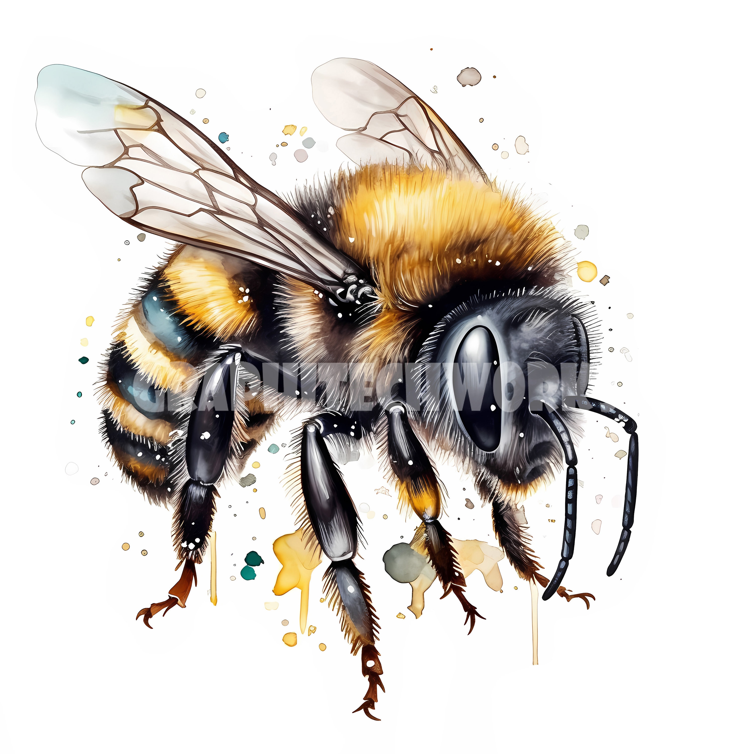 Bumble Bee Clipart - 12 High Quality JPG - Digital Download - Card ...