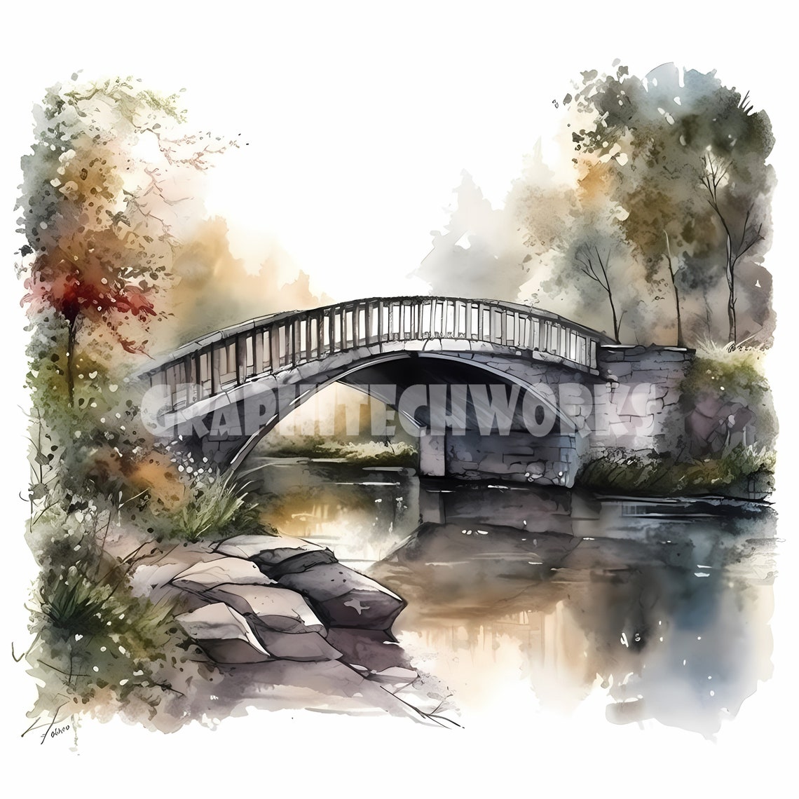 Bridge Clipart 12 High Quality Jpgs,digital Download,card Making,mixed ...