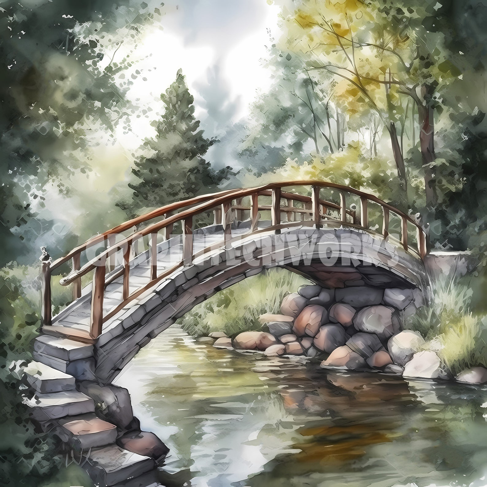 Bridge Clipart 12 High Quality Jpgs,digital Download,card Making,mixed ...