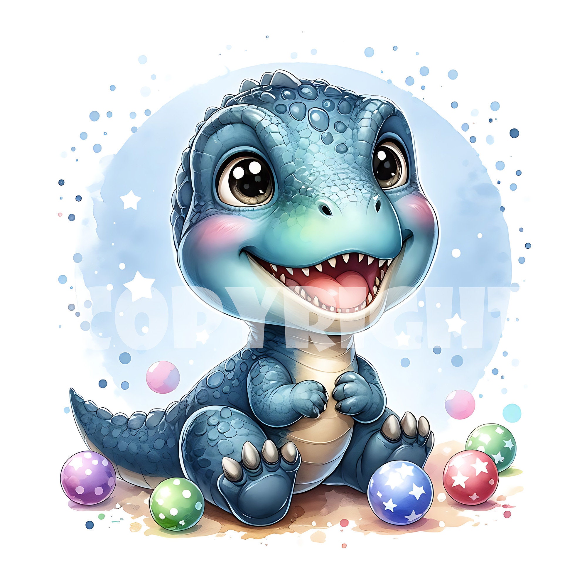 Baby Dinosaur Clipart-12 High Quality Jpgs,digital Download,card Making ...