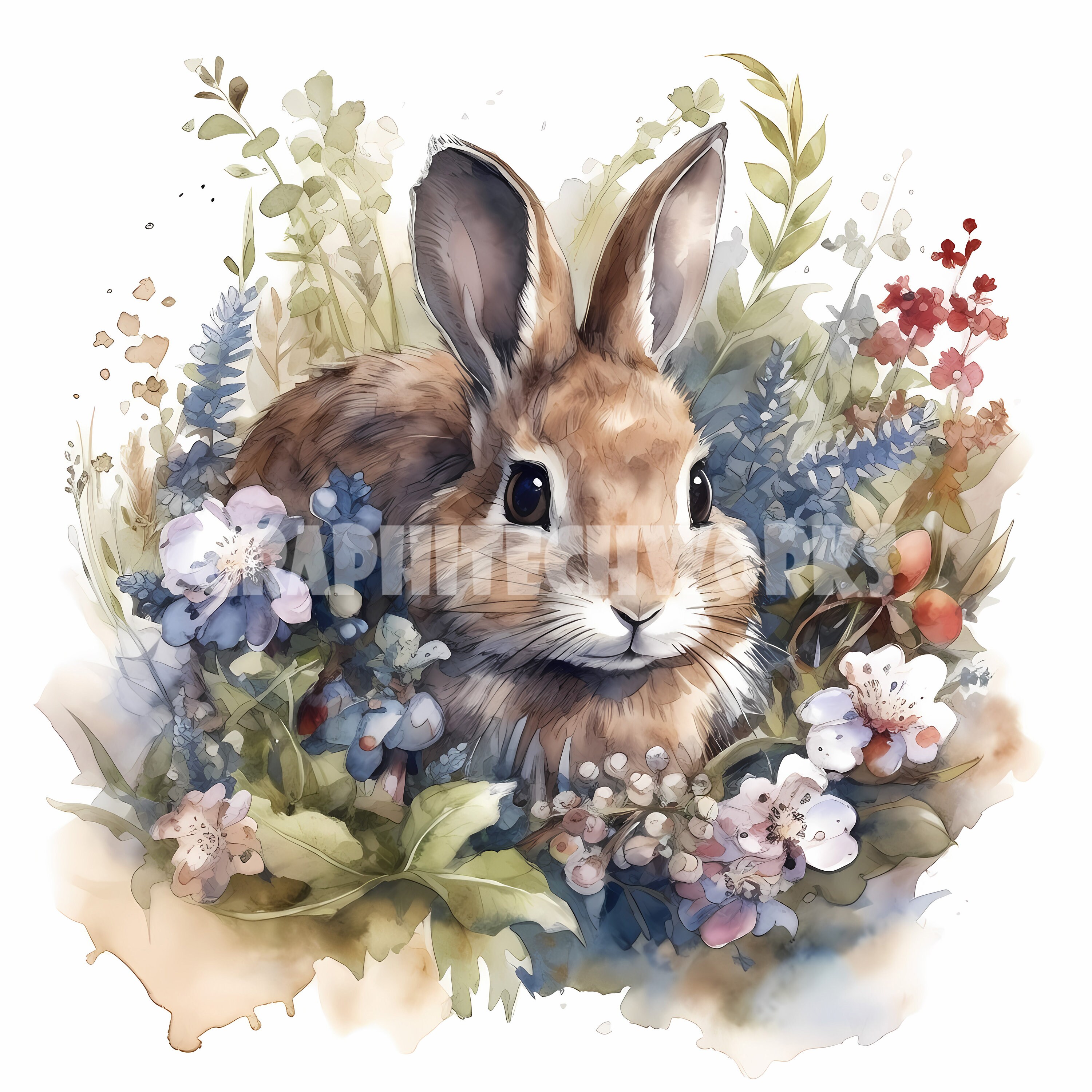 Winter Bunny Clipart 12 High Quality Jpgs,digital Download,card Making ...