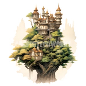 Watercolor Castle Digital File Instant Download Printable Wall Decor ...