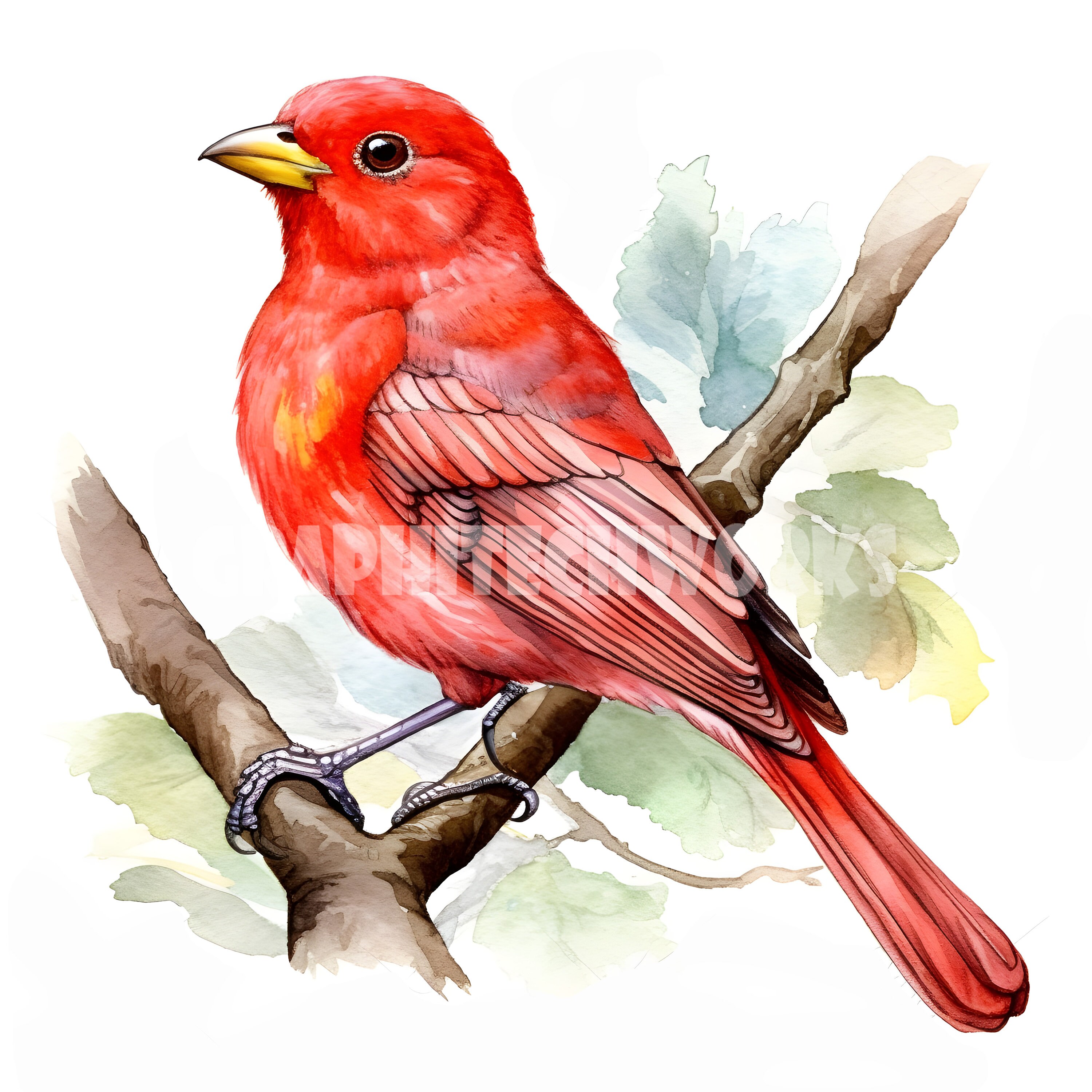 Summer Cardinal Clipart 12 High Quality Jpgs Digital - Etsy