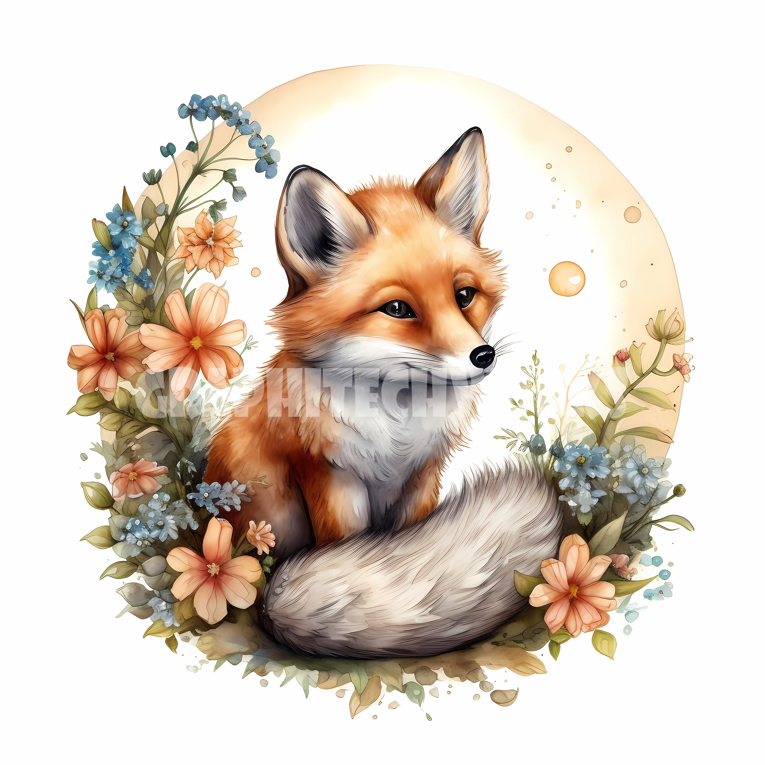 Baby Fox Clipart 15 Unique High Quality Jpgs Digital - Etsy