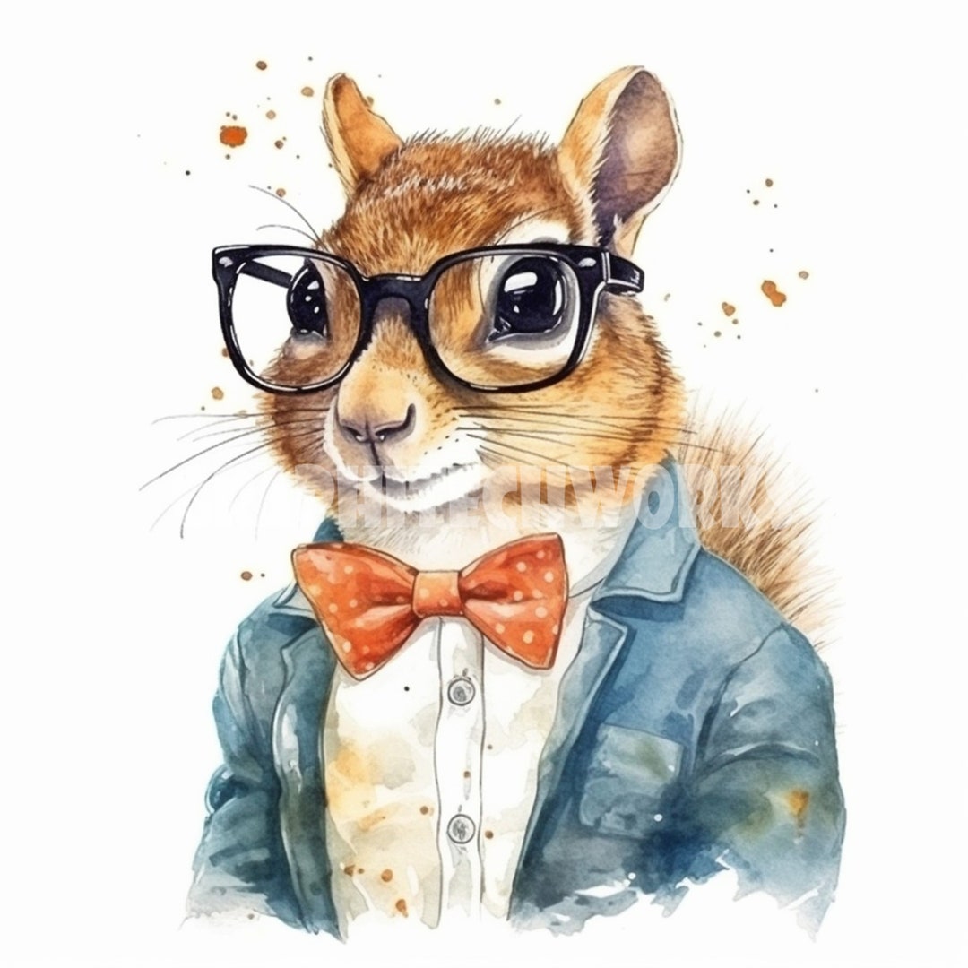 Fancy Squirrel Clipart 12 High Quality JPG Digital - Etsy