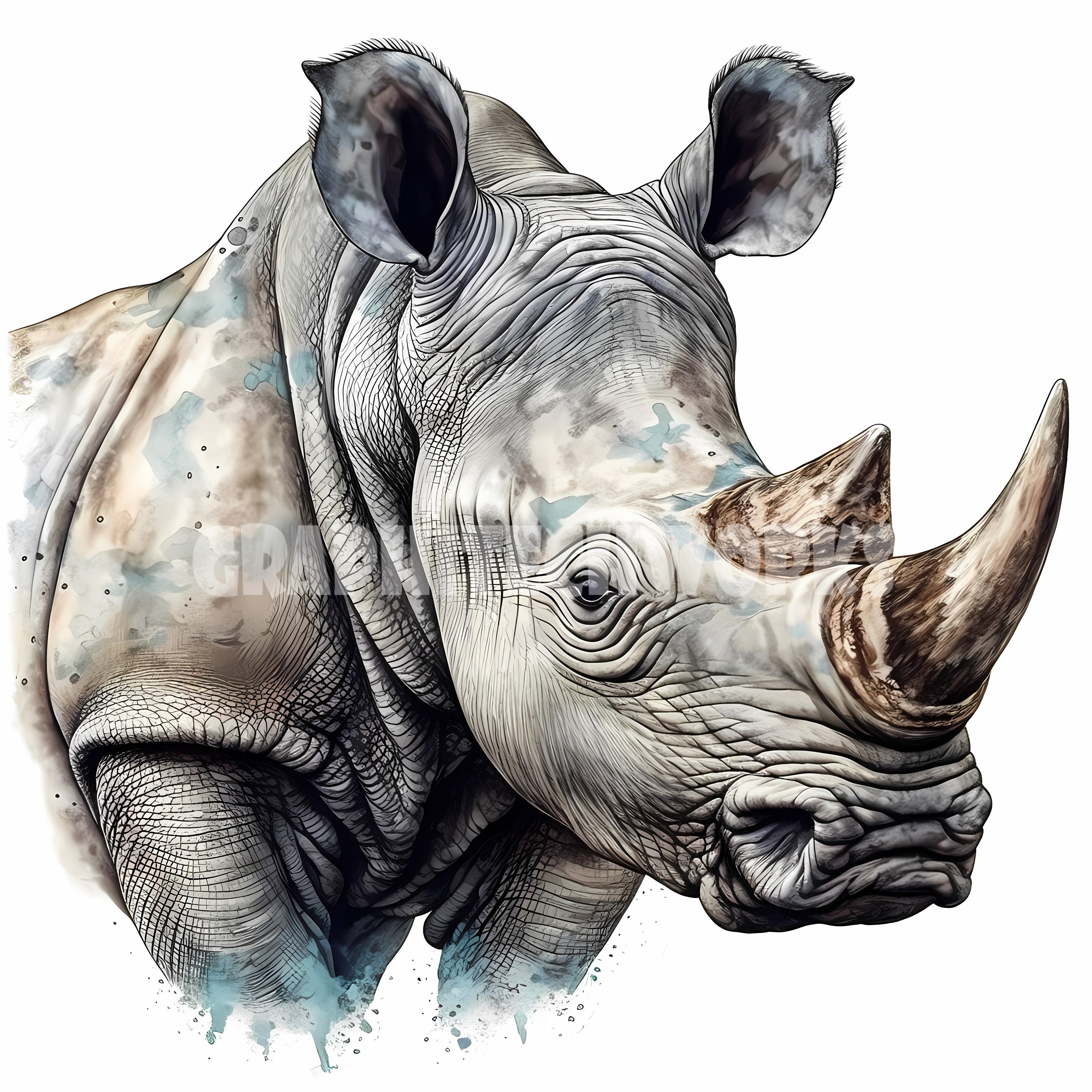 Rhinoceros Rhino Clipart 12 High Quality Jpgs Printable Clipart Bundle ...