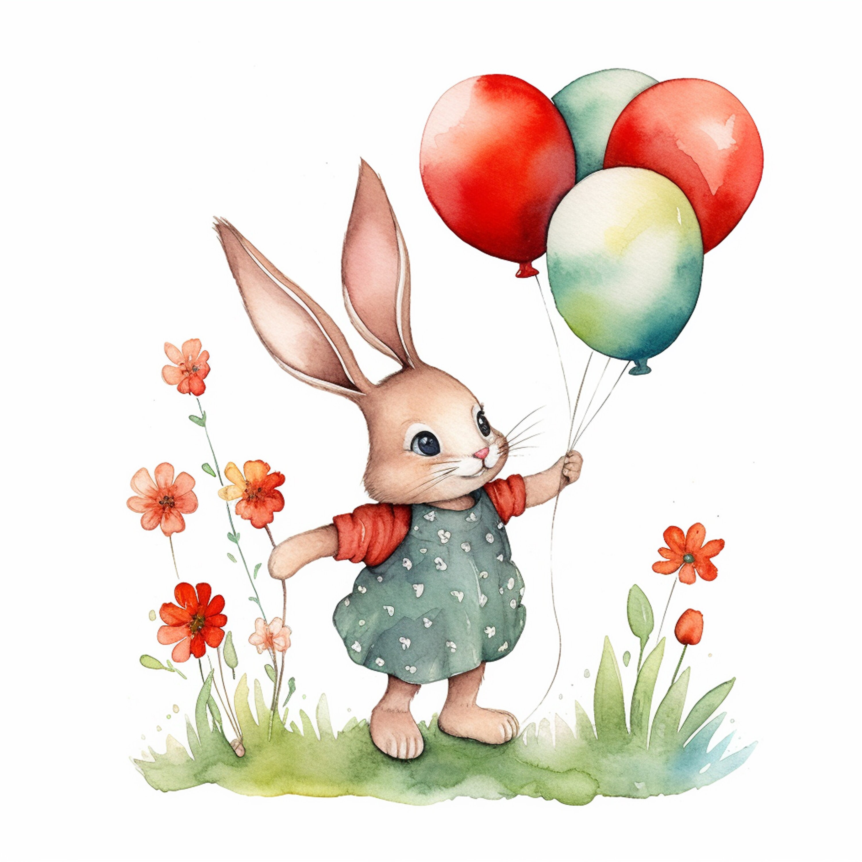 Bunny Clipart 10 Unique High Quality Jpgs Digital Download - Etsy