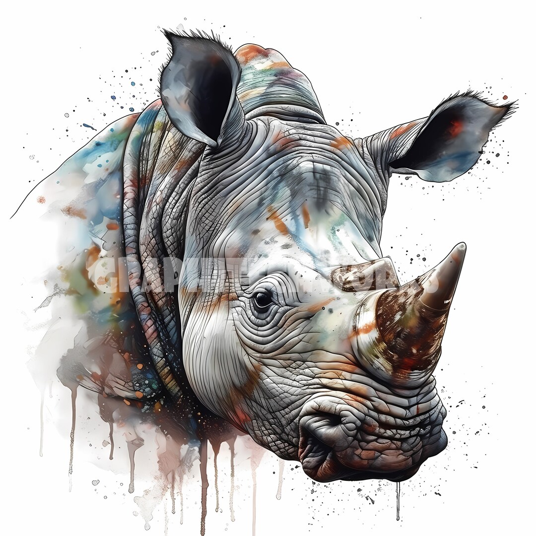 Rhinoceros Rhino Clipart 12 High Quality Jpgs Printable Clipart Bundle ...