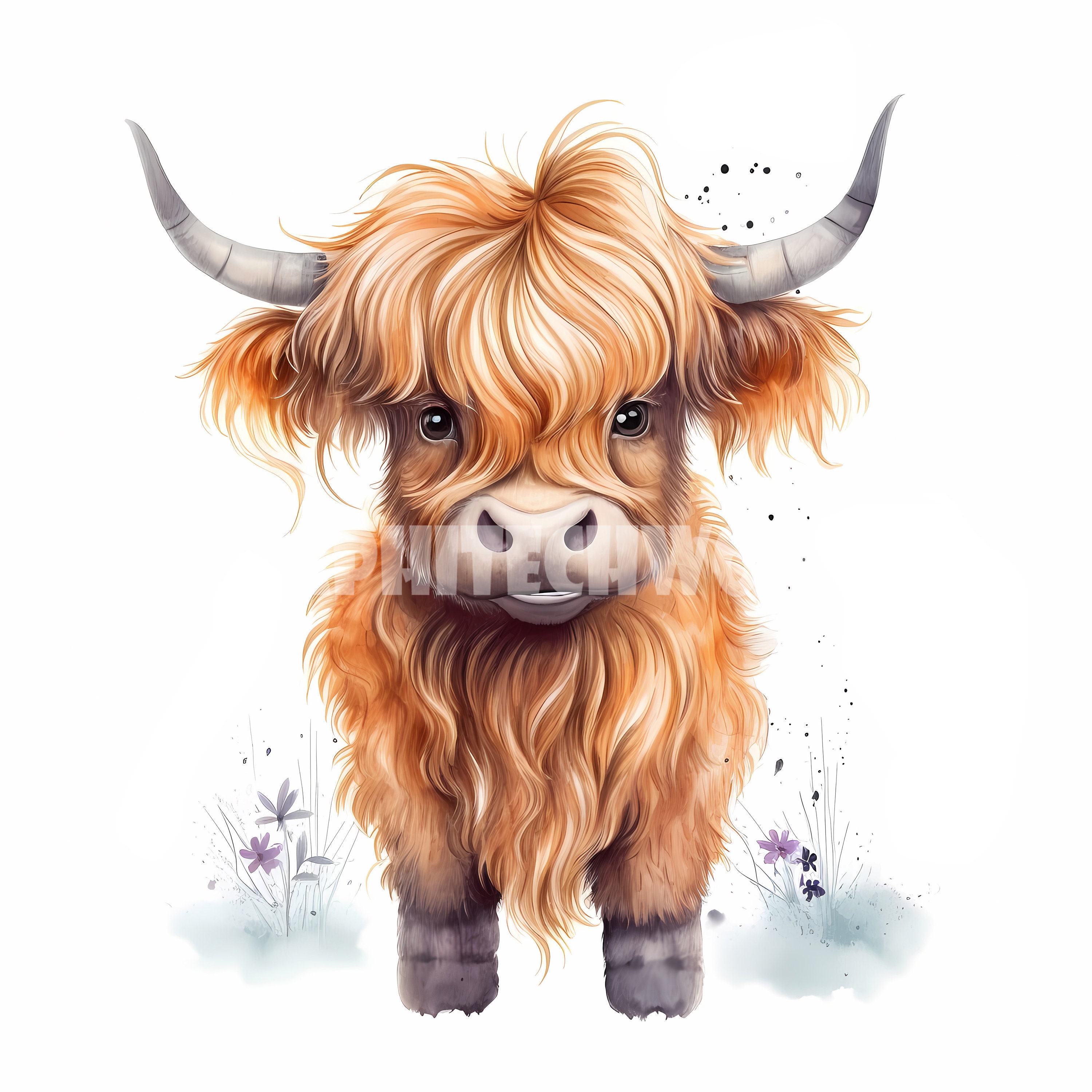 Highland Cow Clipart 12 Unique High Quality Jpgs Digital - Etsy