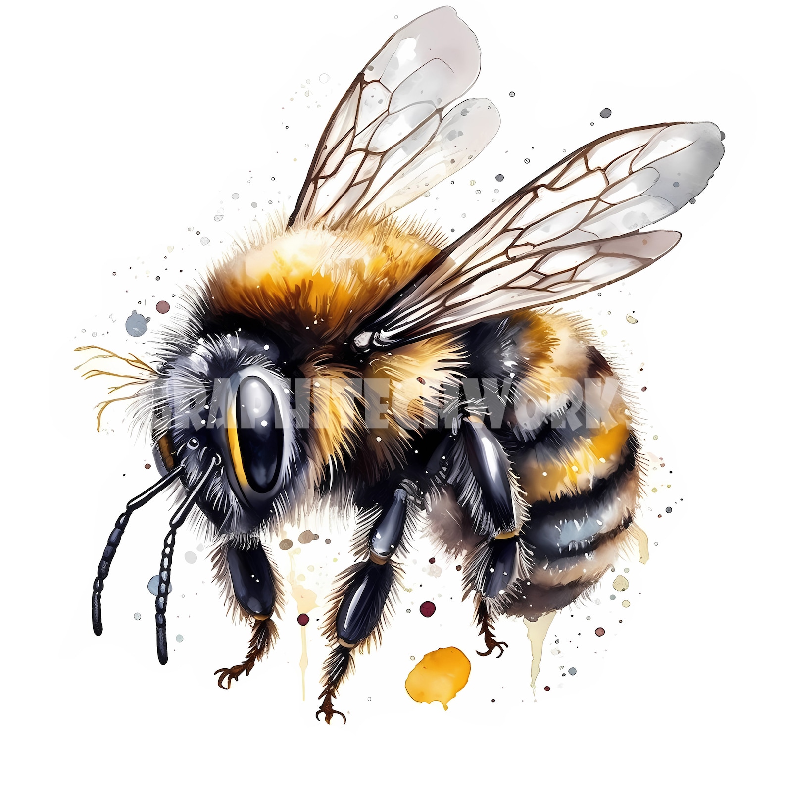 Bumble Bee Clipart - 12 High Quality JPG - Digital Download - Card ...