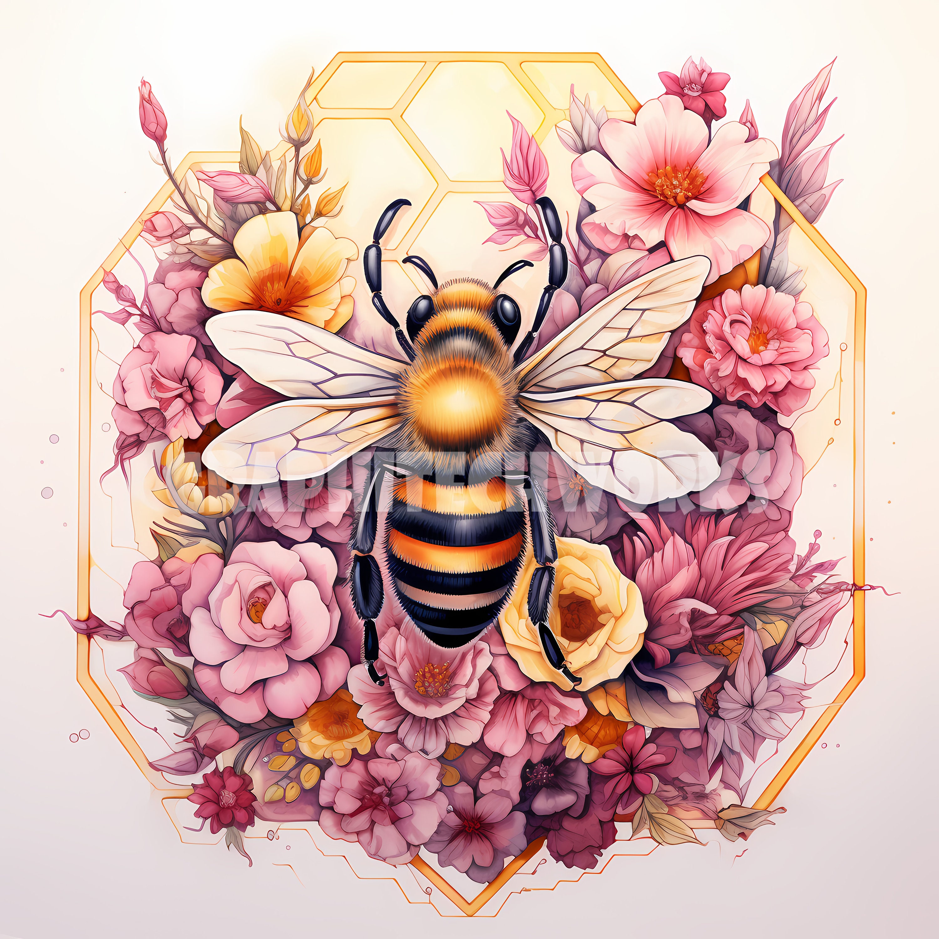 Bee Clipart 12 Unique High Quality Jpgs Digital Download - Etsy