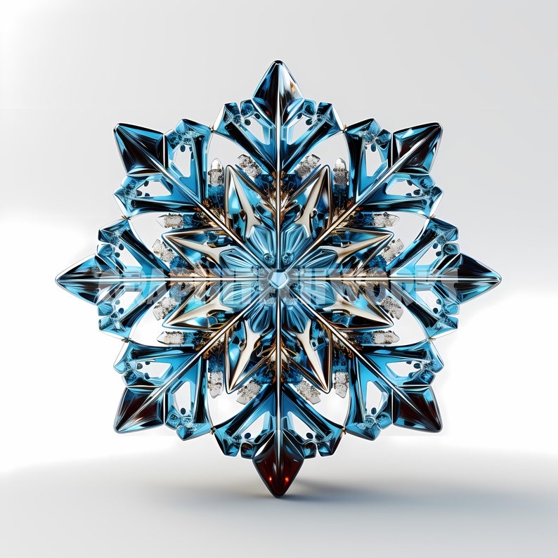 Snowflake 3D Clipart 12 Unique High Quality Jpgs Digital Download,card ...