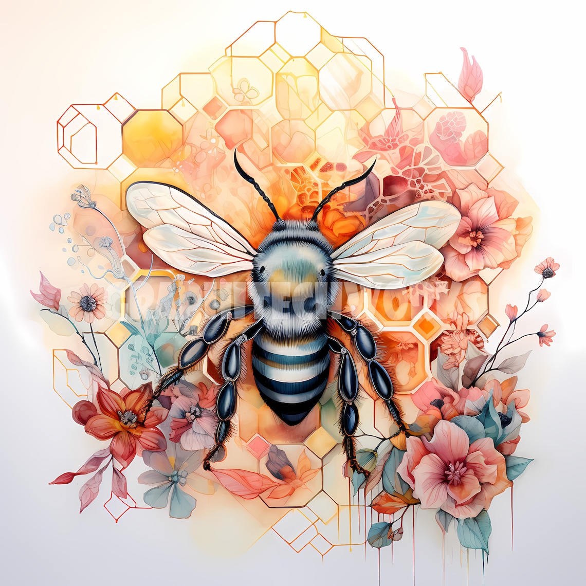 Bee Clipart 12 Unique High Quality Jpgs Digital Download Card Making ...