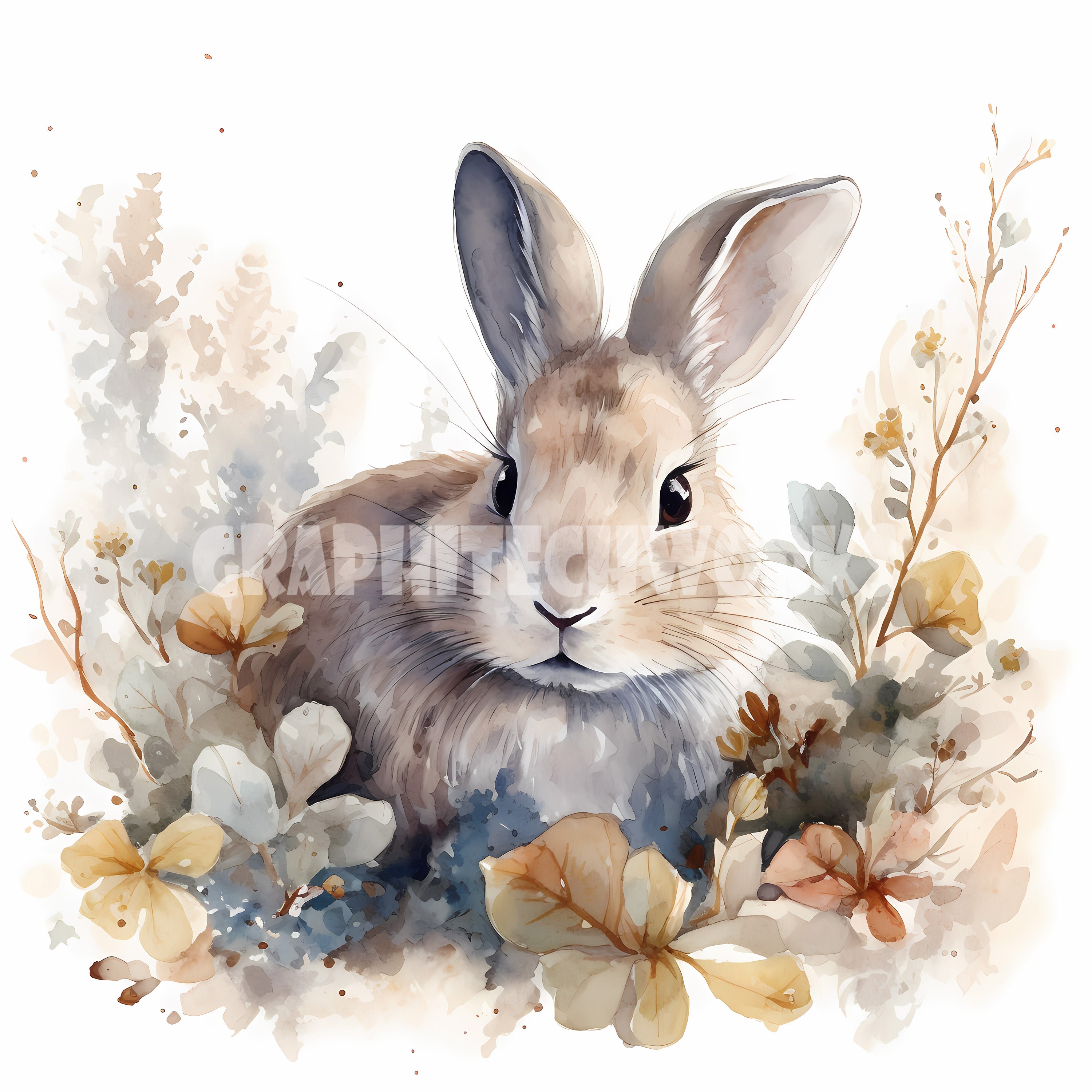 Winter Bunny Clipart 12 High Quality Jpgs,digital Download,card Making ...