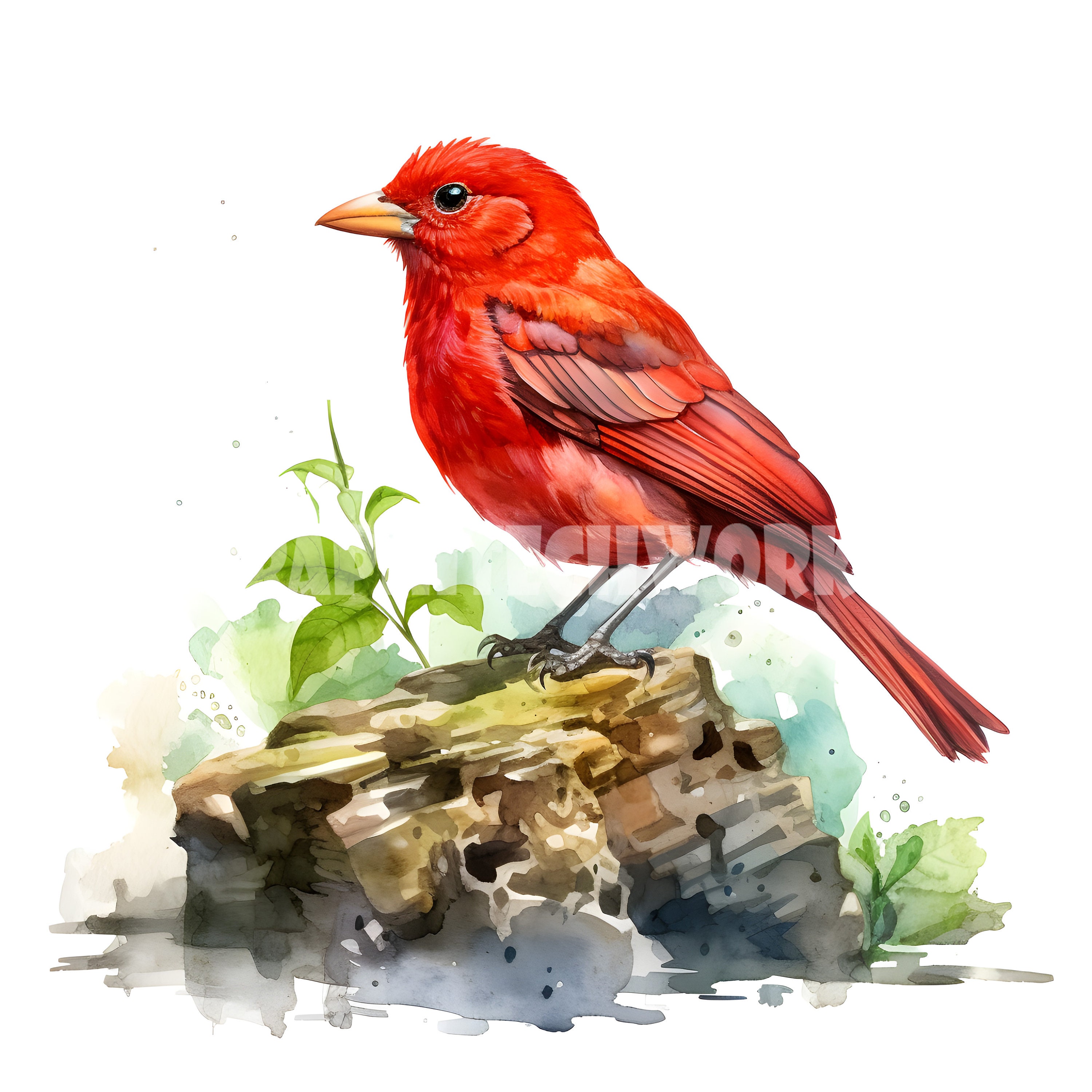 Summer Cardinal Clipart 12 High Quality Jpgs Digital - Etsy