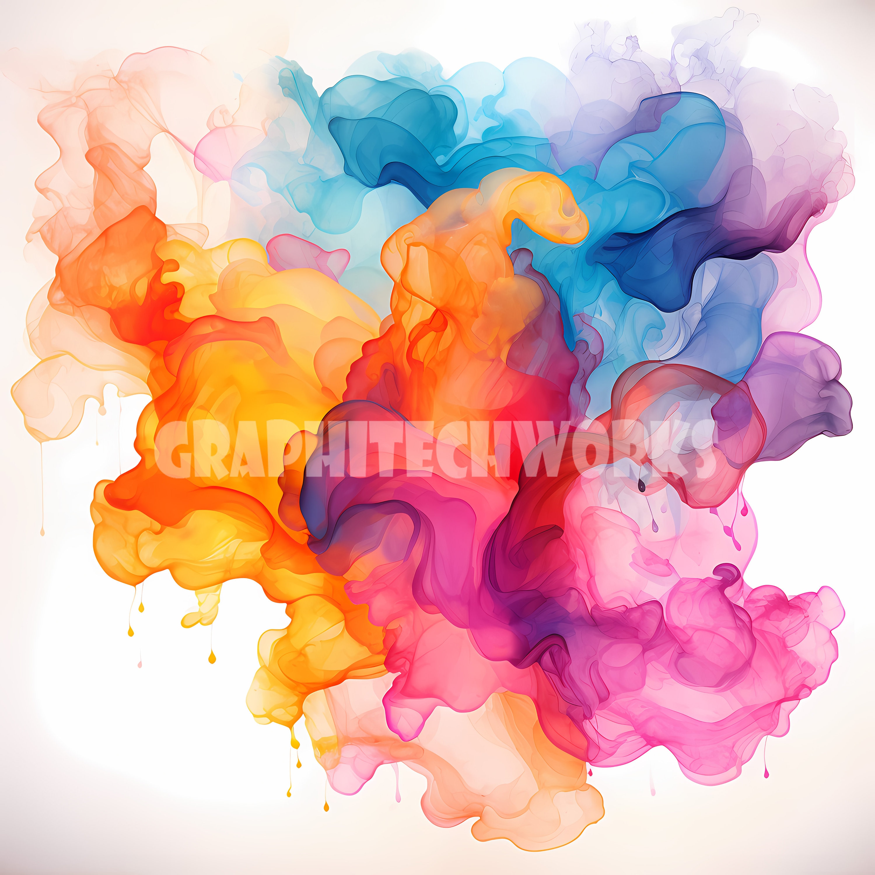 Abstract Clipart 12 Unique High Quality Jpgs Watercolor Clip Art ...