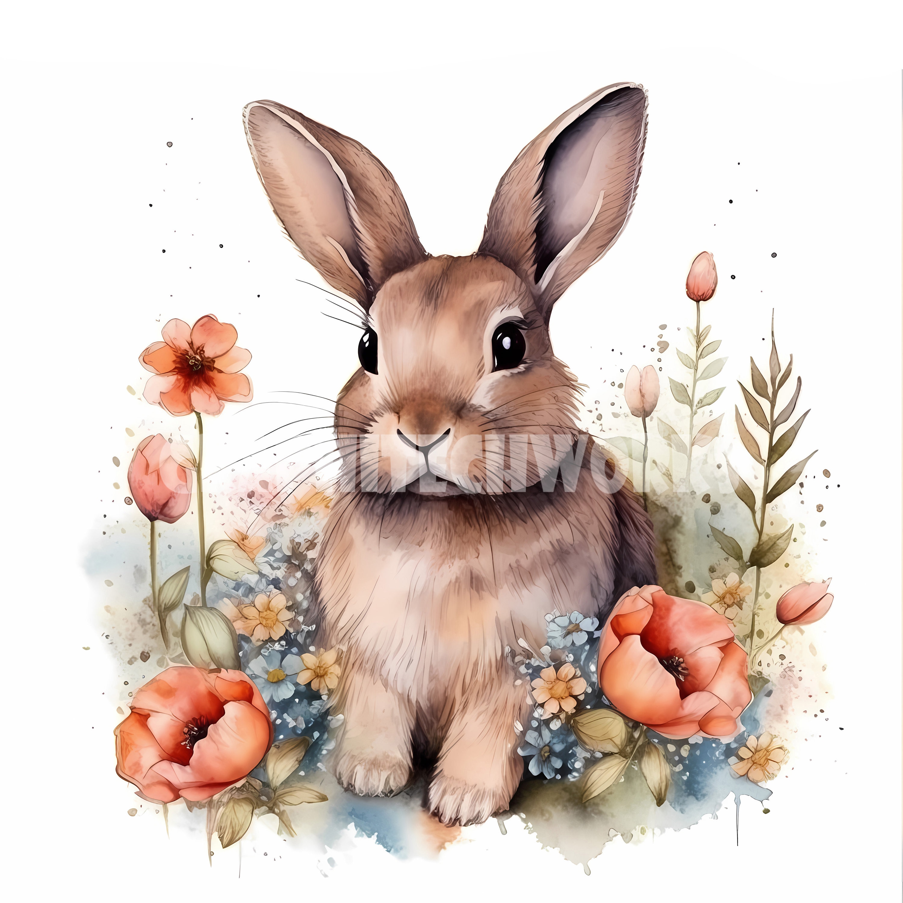 Bunny Clipart 12 High Quality Jpgsdigital Downloadcard - Etsy