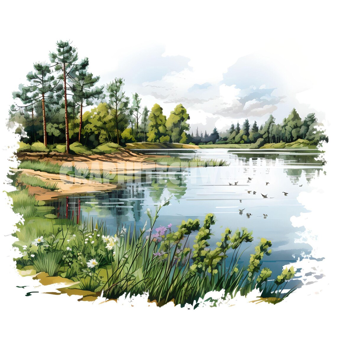 Lake Clipart 14 Unique High Quality Jpgs Digital Download - Etsy