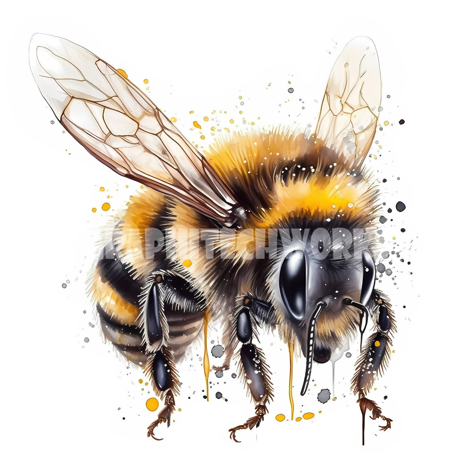 Bumble Bee Clipart - 12 High Quality JPG - Digital Download - Card ...