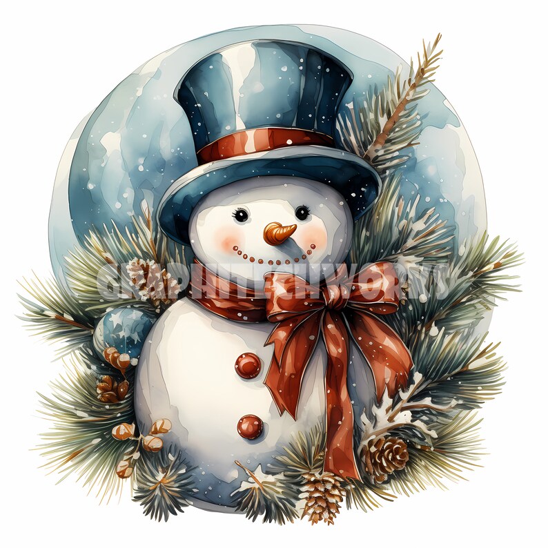 Snowman Clipart,snowman Clip Art,christmas Clipart,high Quality 13 Jpgs ...