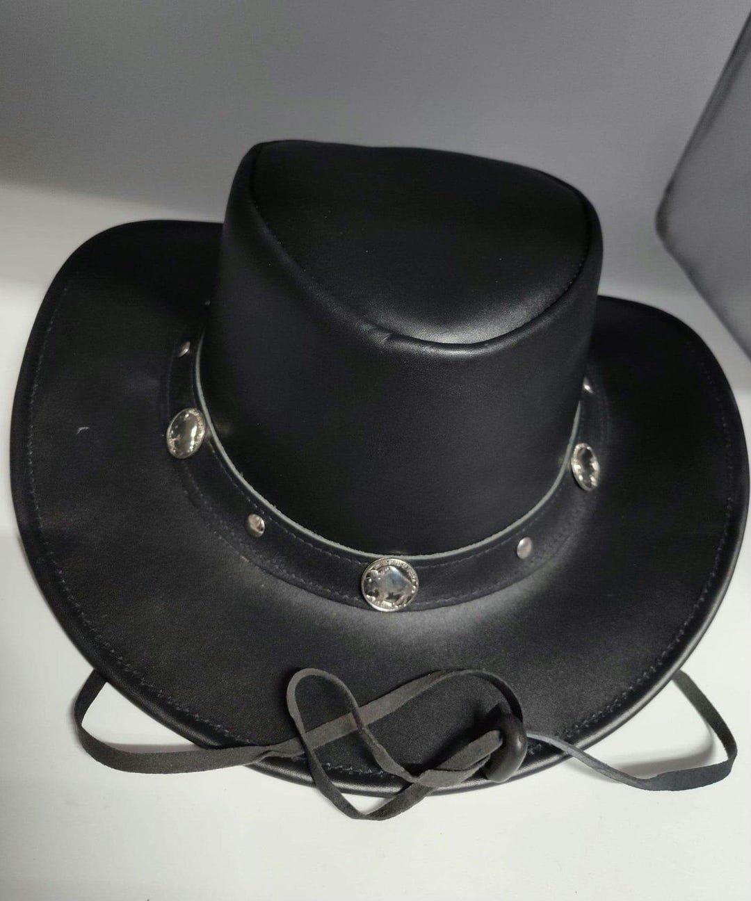 Cow Boy Hat / Genuine Cowhide Top Grain Leather Hat - Etsy