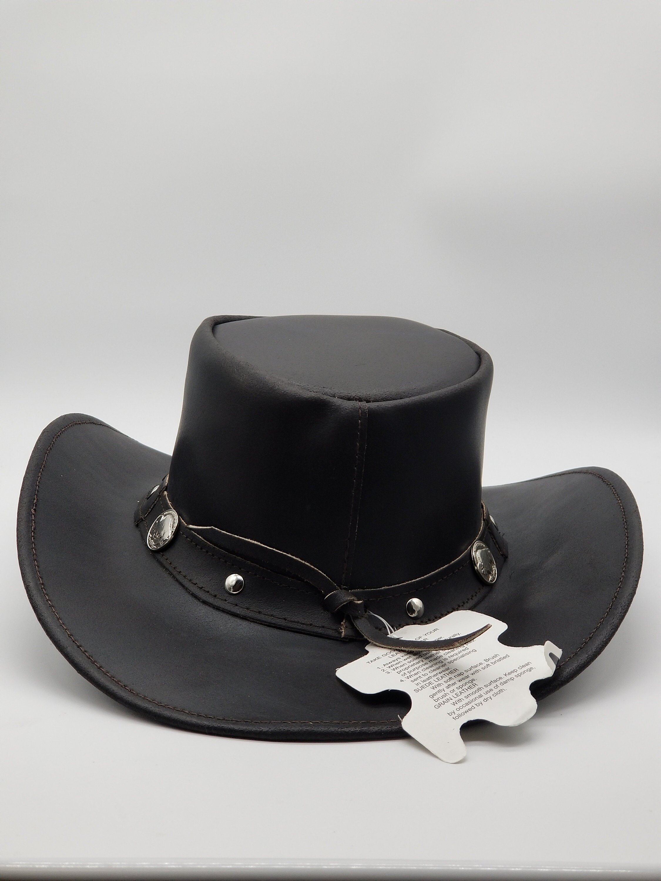 Cow Boy Hat / Genuine Cowhide Top Grain Leather Hat - Etsy