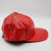 Bright Red Leather Baseball Cap | Genuine Leather 6-panel Dad Hat ...