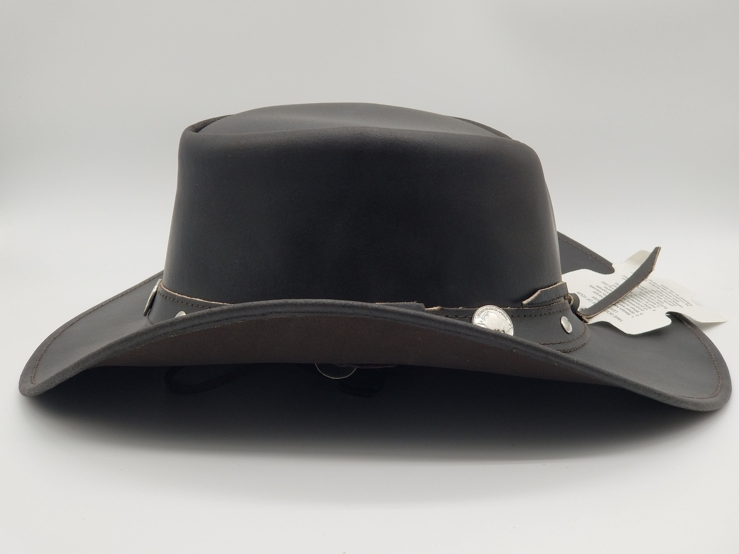 Cow Boy Hat / Genuine Cowhide Top Grain Leather Hat - Etsy