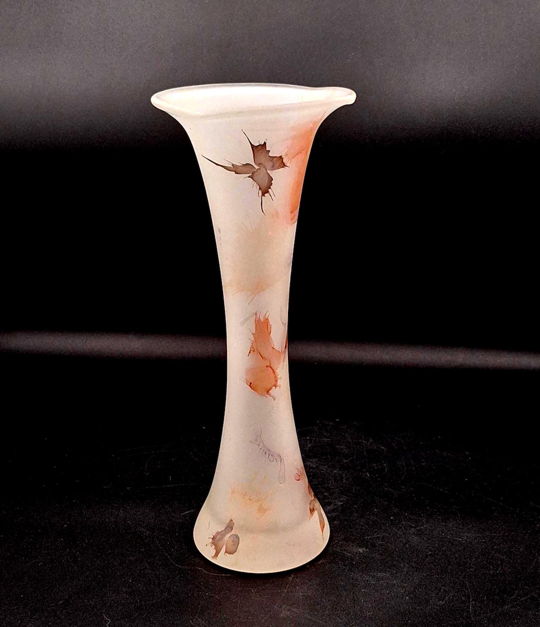 Vintage Rueven Art Glass Vase: Hand-painted Nouveau Calla Lily Rim - Etsy