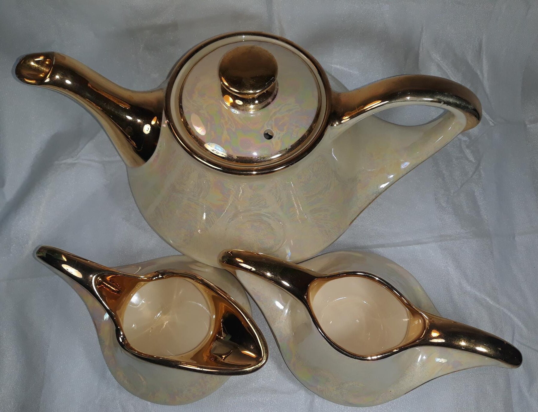 Rare Vintage China & Co pearl Tea Set, 22K Gold, Lusterware, MCM, 1950 ...
