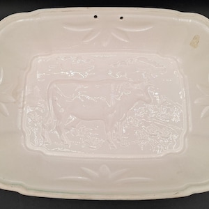 Vintage Ceramic Cow Holstein Cow Dairy Cow Mold Molded Farmhouse ...