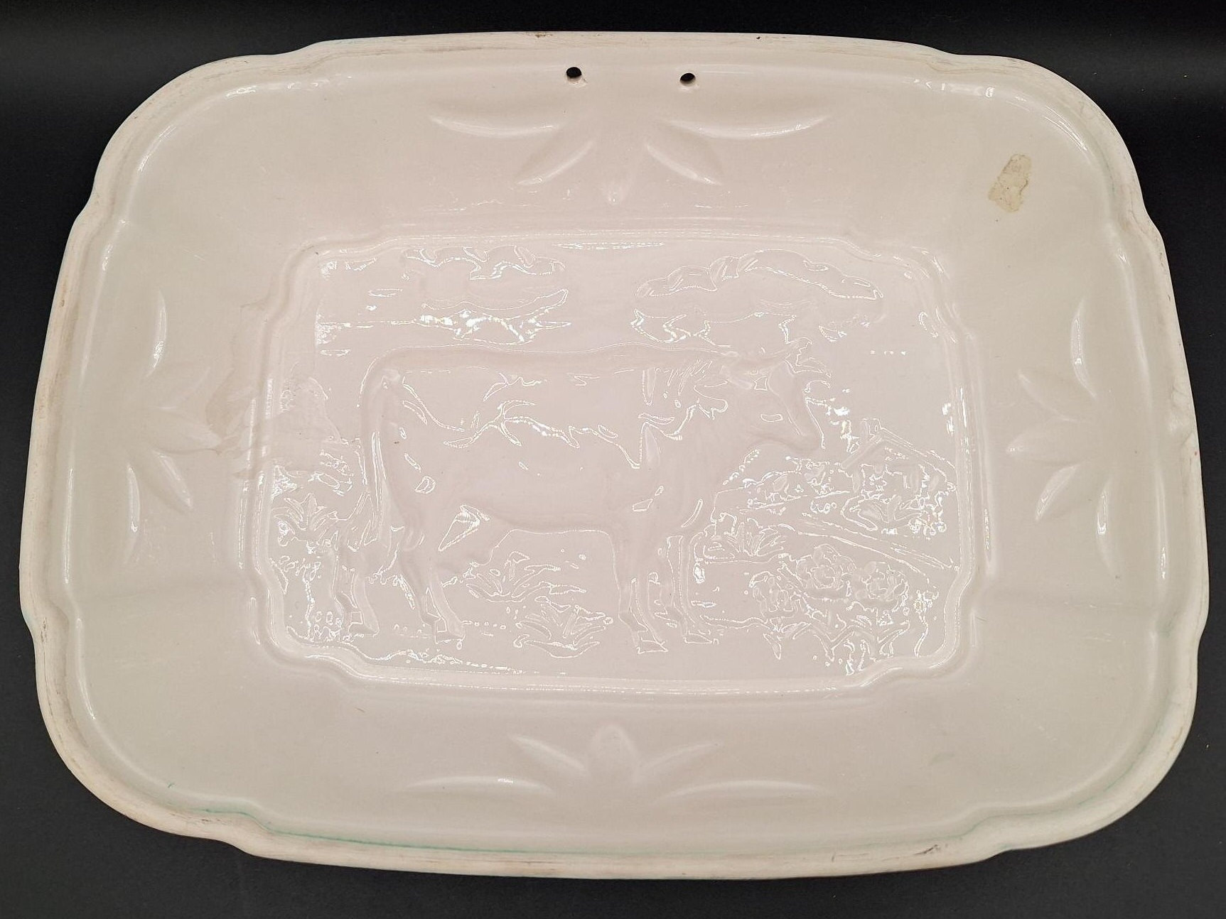 Vintage Ceramic Cow Holstein Cow Dairy Cow Mold Molded Farmhouse ...