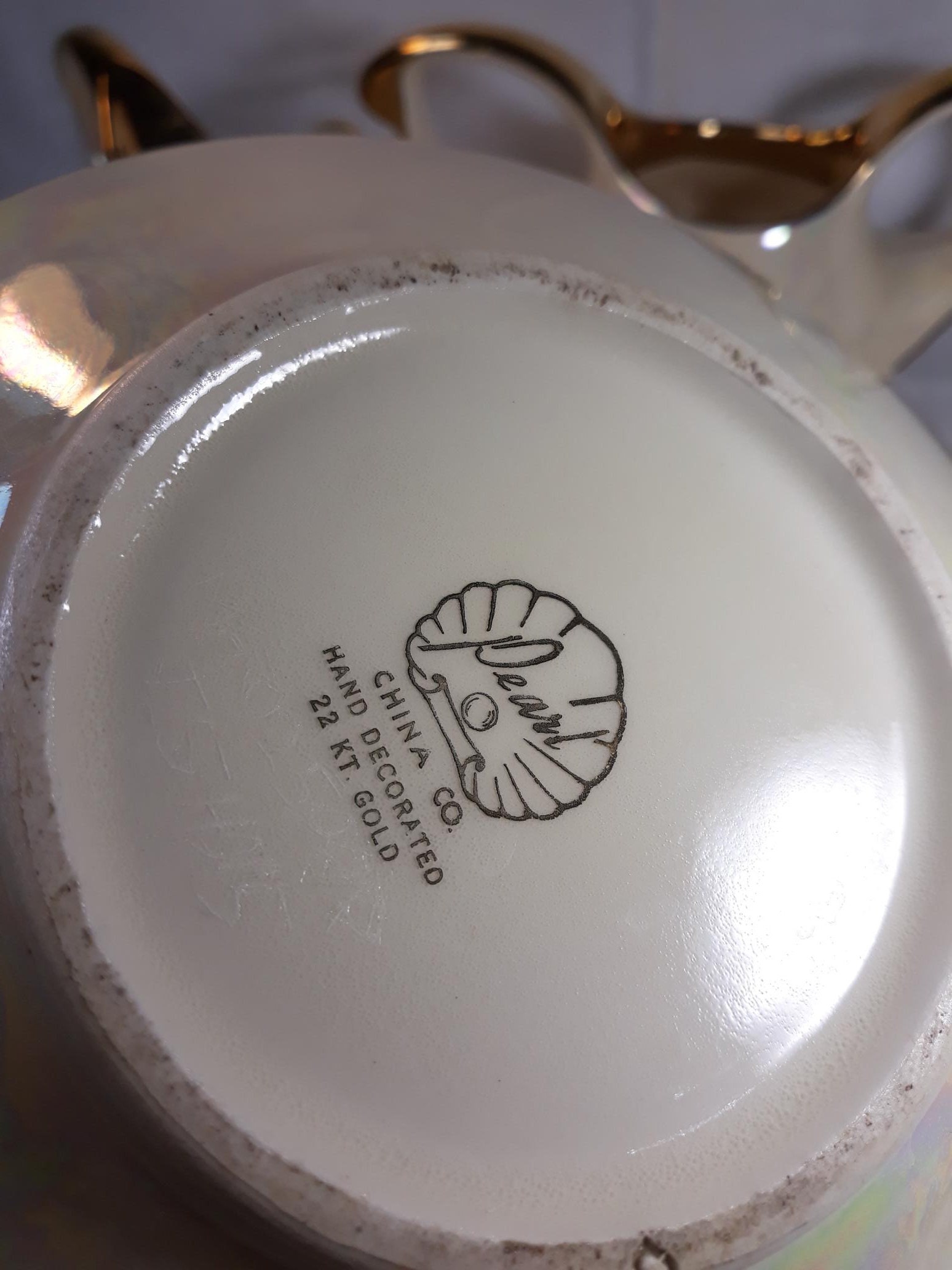 Rare Vintage China & Co pearl Tea Set, 22K Gold, Lusterware, MCM, 1950 ...