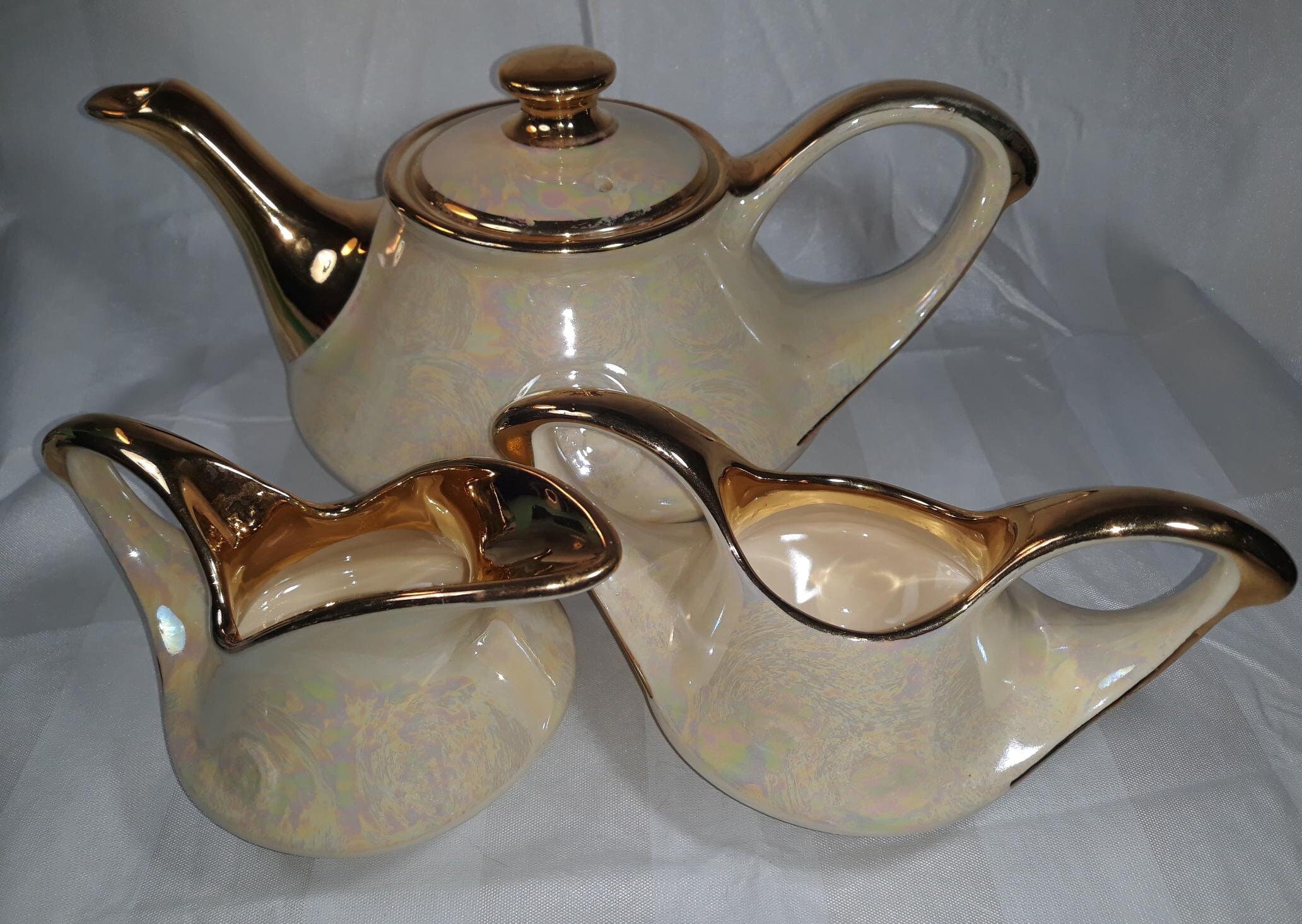 Rare Vintage China & Co pearl Tea Set, 22K Gold, Lusterware, MCM, 1950 ...