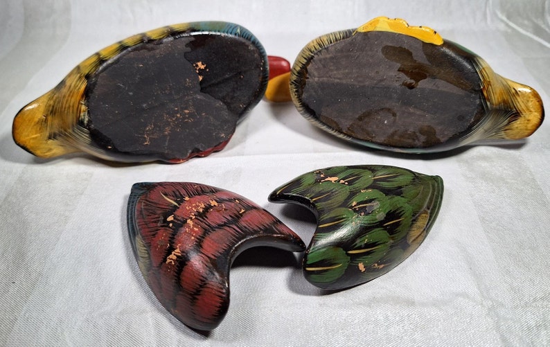 Vintage Hand Painted Red Clay Pottery Ducks Fowl Mallards - Etsy