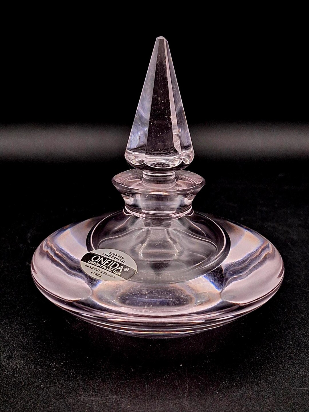 Vintage Oneida Lead Crystal Perfume Bottle, Hand Cut, Pink Tinted - Etsy