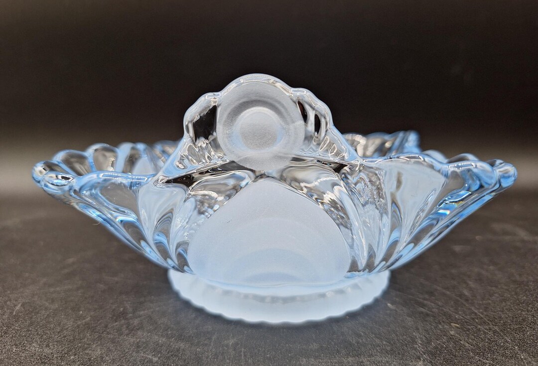 Vintage Cambridge Blue Glass Moonlight Caprice Square Shaped Bowl ...