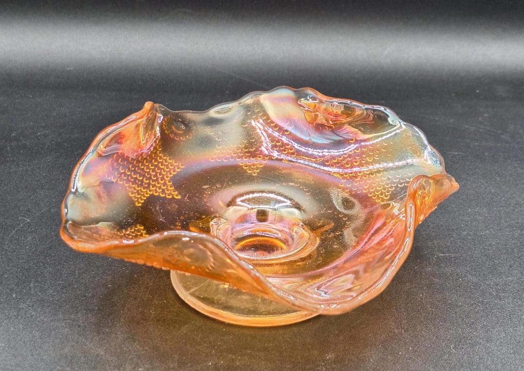 Vintage Beaded Moon and Stars Fenton Marigold Art Glass Carnival Glass ...