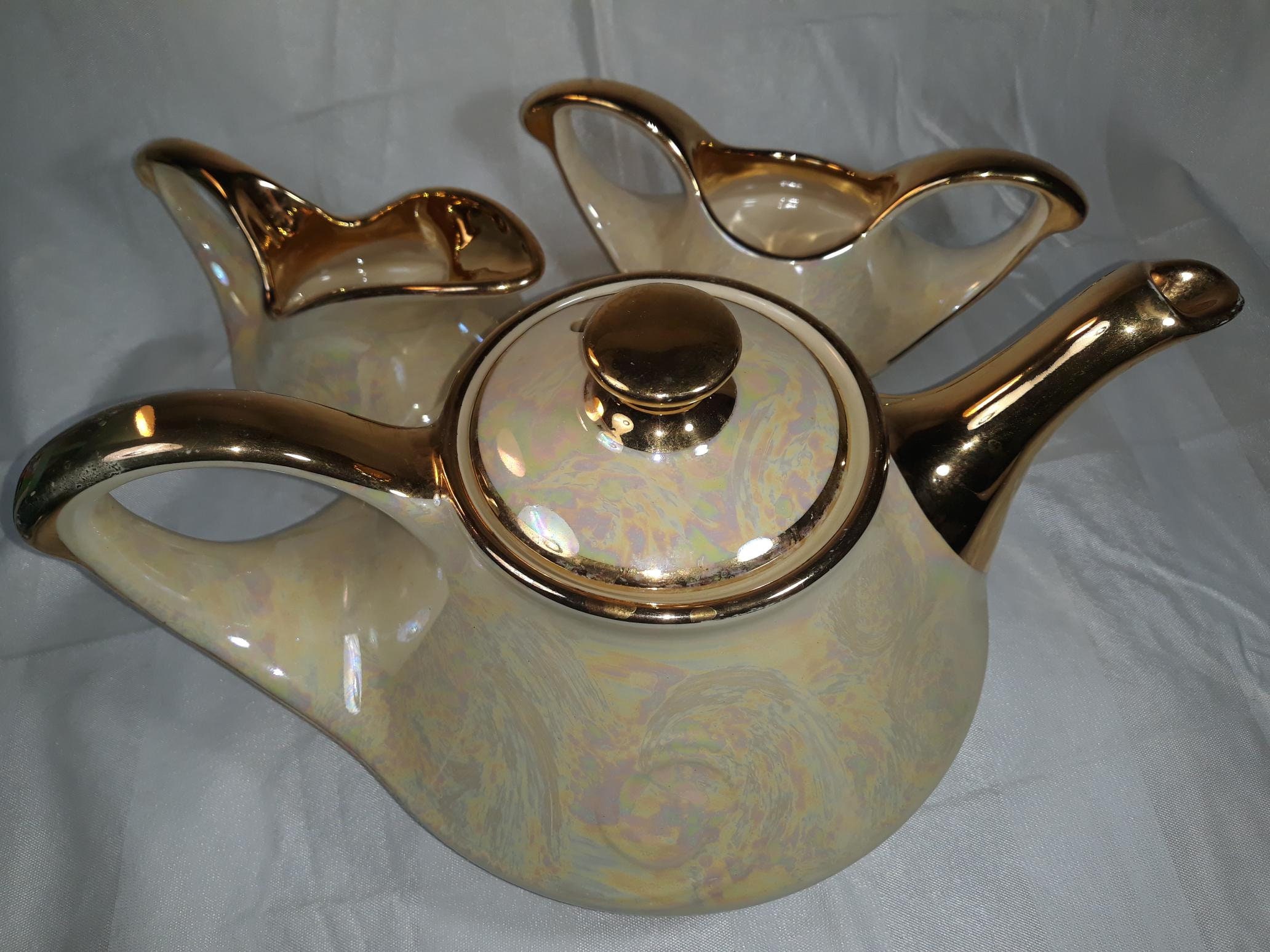Rare Vintage China & Co pearl Tea Set, 22K Gold, Lusterware, MCM, 1950 ...