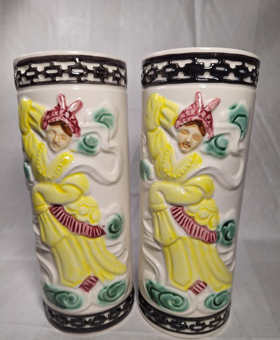 Vintage Orchids of Hawaii Tiki Geisha Girl Flower Vase Vessel Cup Mug ...