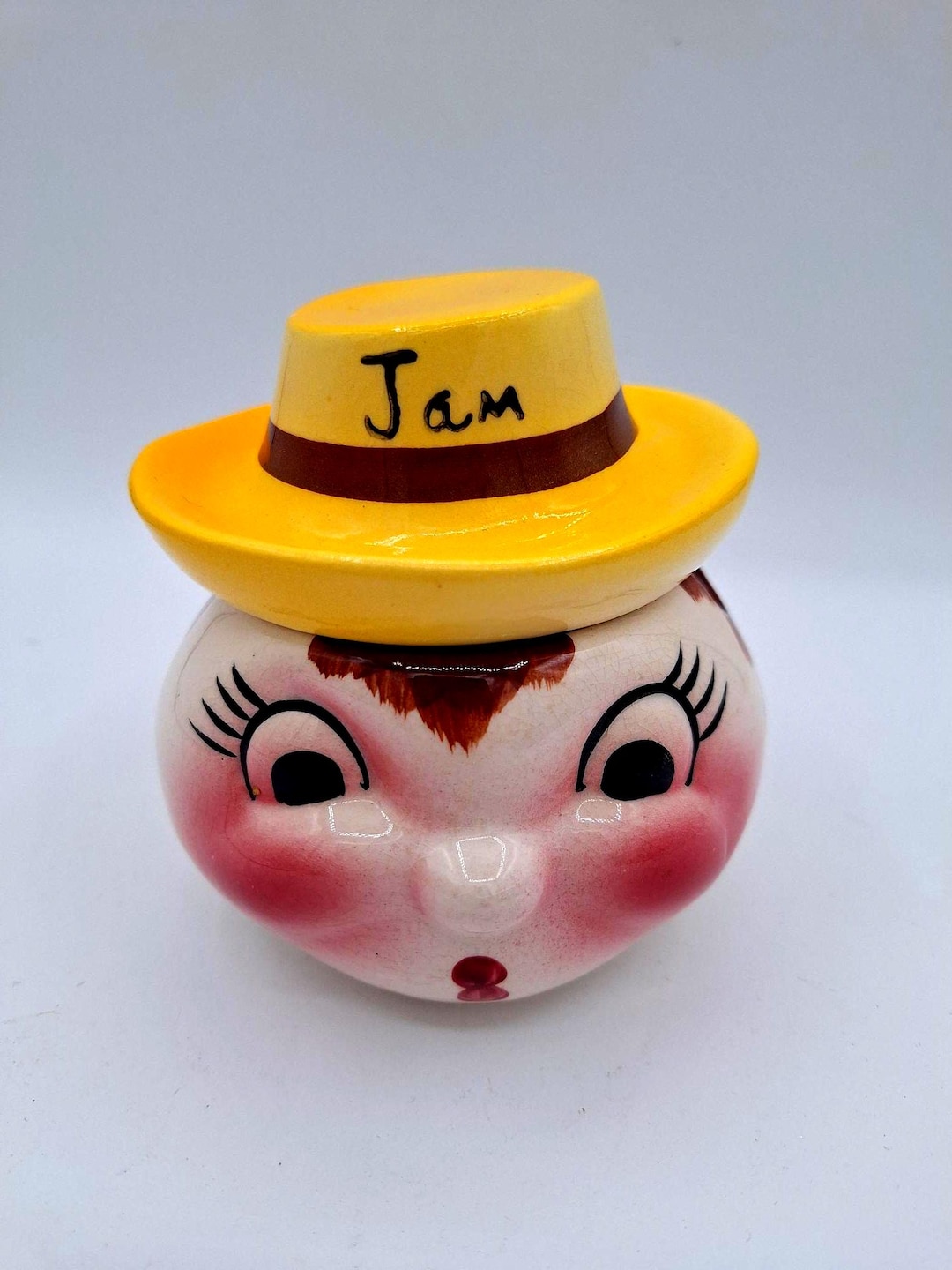 Vintage DEFOREST California Pottery Jam Jar: Hand-painted ...