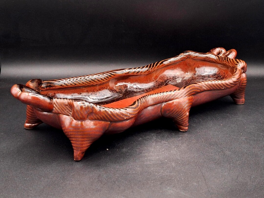 Vintage Signed Irvin Pottery Six-legged Rectangle Dish Tray Compote ...