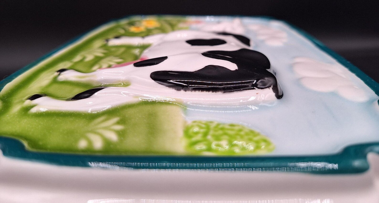 Vintage Ceramic Cow Holstein Cow Dairy Cow Mold Molded Farmhouse ...