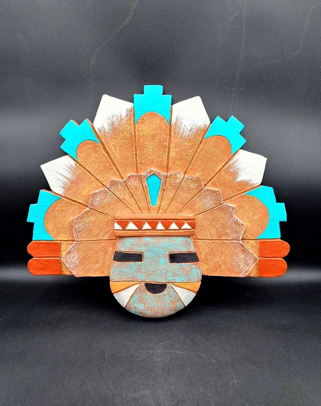 Vintage Kachina Hopi Native American Wall Art Décor Sun Face Dawa Clay ...