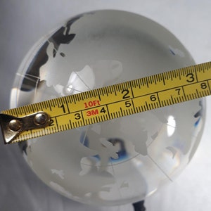 Vintage Etched World Map Glass/crystal Globe/paperweight W/ - Etsy