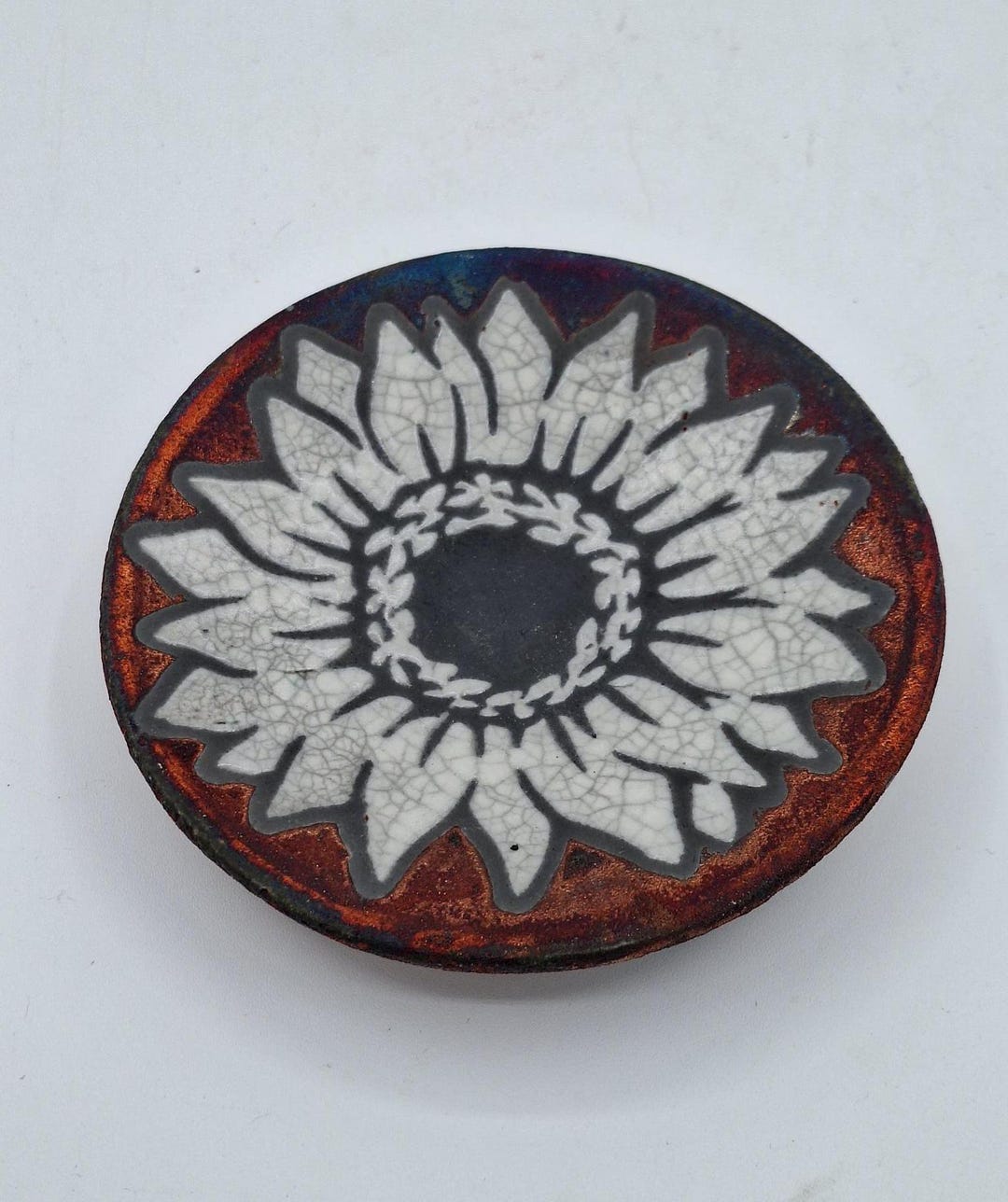 Earth and Fire RAKU Pottery Works Round Dish Tray Trinket Wall Home ...