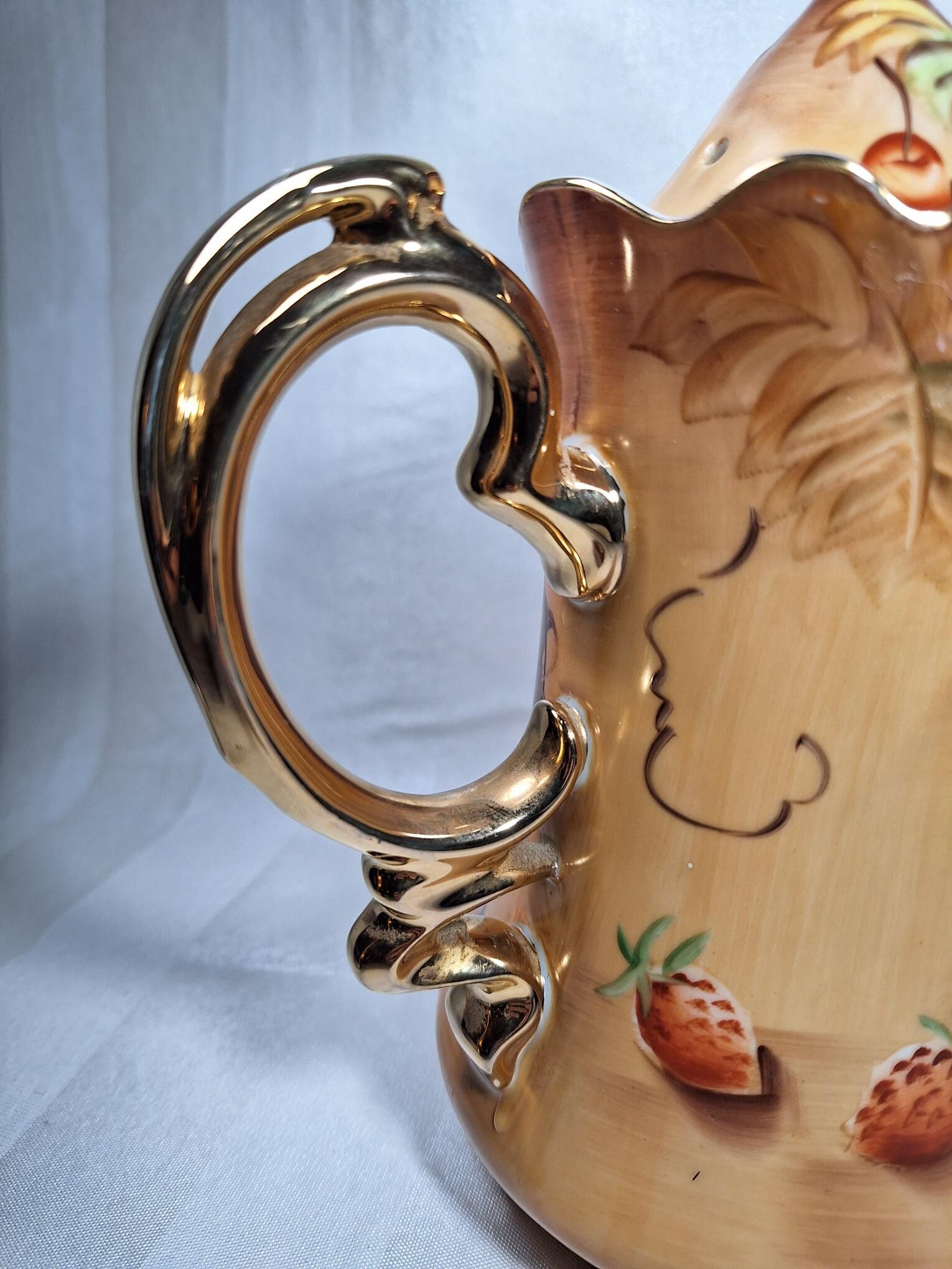 Vintage Lefton China Hand Painted Brown Heritage Fruit Pattern - Etsy