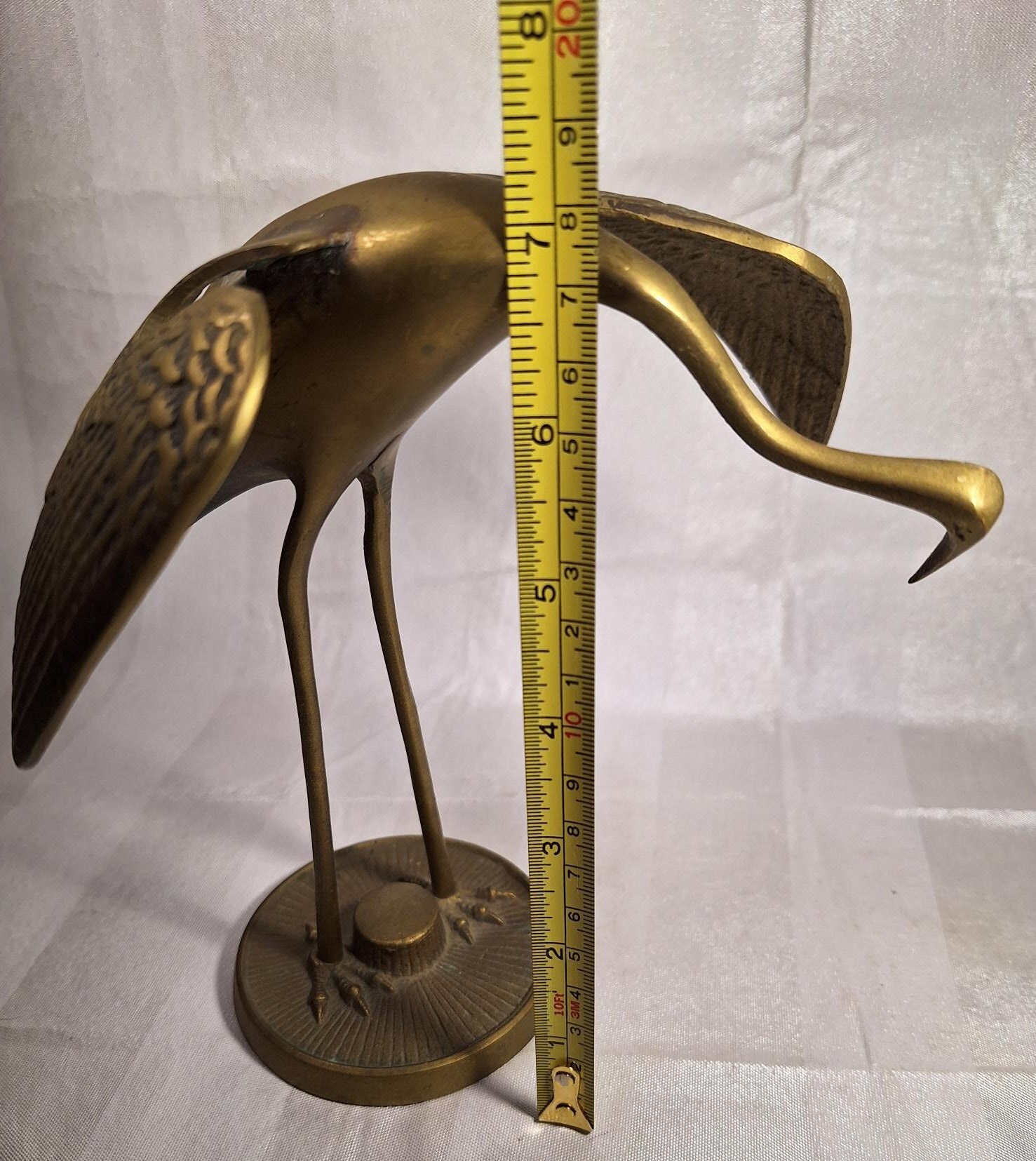 MCM Vintage Brass Crane Cranes Statue Statues Chinoiserie Bird ...
