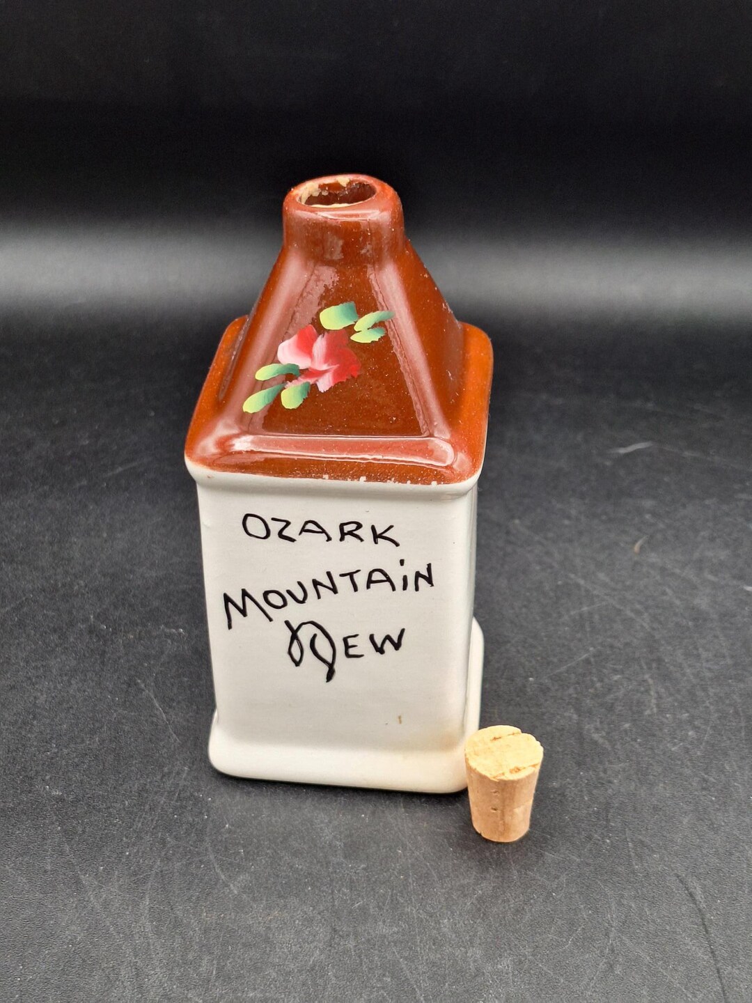 Vintage Ozark Mountain Dew Souvenir Hillbilly Ozarks Ceramic Jug With ...